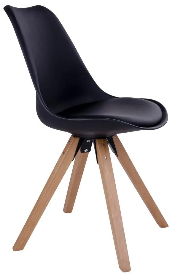 House Nordic Jídelní židle, černá s přírodními nohami