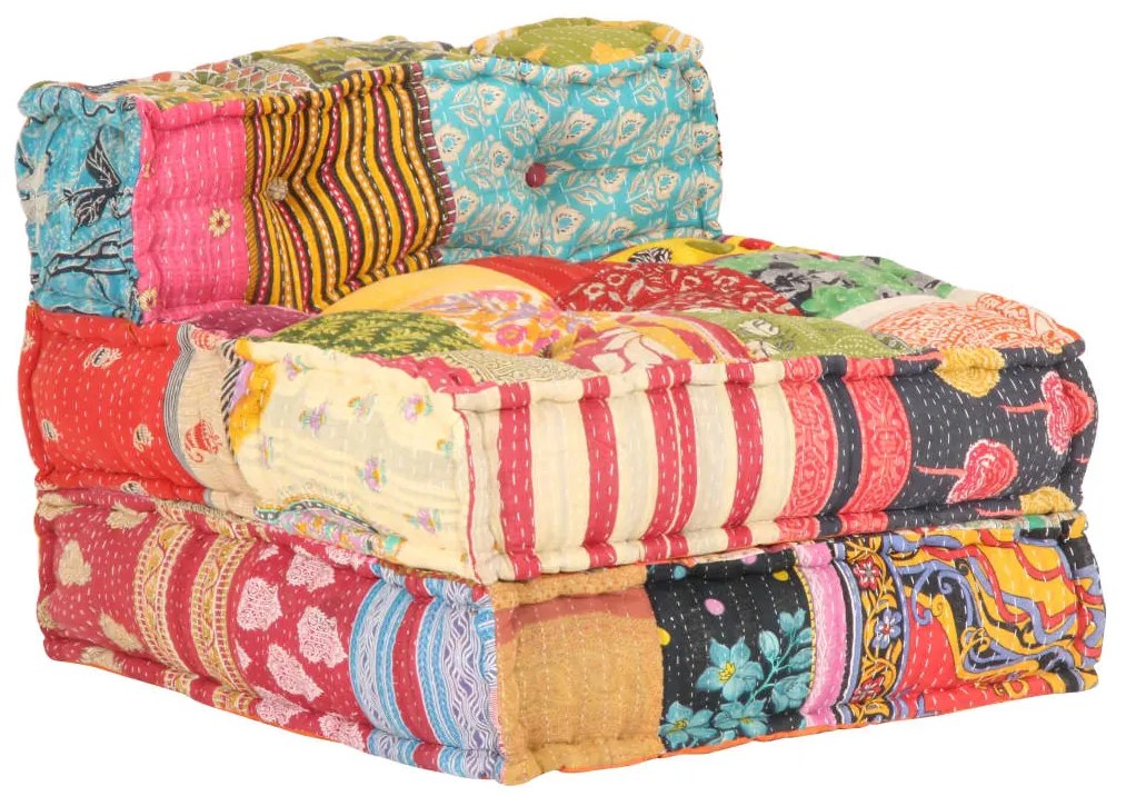 287702 vidaXL Modulární pouf patchwork textil