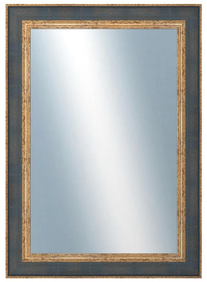 DANTIK - Zarámované zrcadlo - rozměr s rámem cca 50x70 cm z lišty ZVRATNÁ modrozlatá plast (3068)