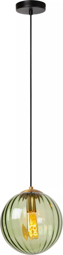 Závěsná lampa skleněná bodová koule zelená 25 cm do ložnice obývacího pokoje Lucide