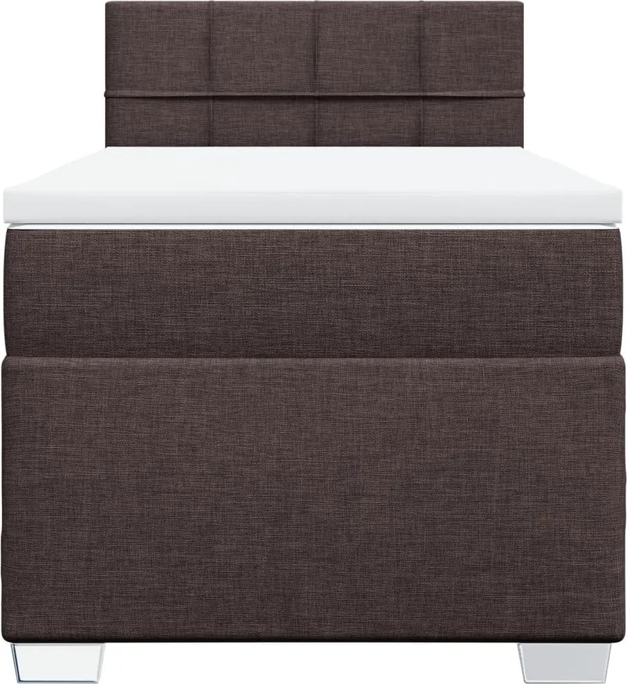 Box spring postel s matrací tmavě hnědá 90x200 cm textil 3285774