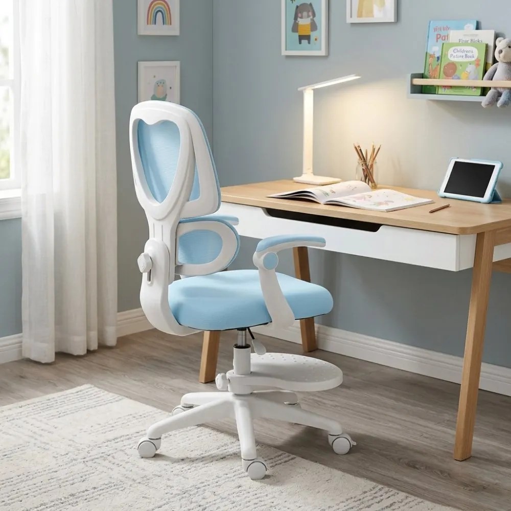 Dětská otočná židle Neoseat JUNI 023 — látka, pratelný potah, modrá