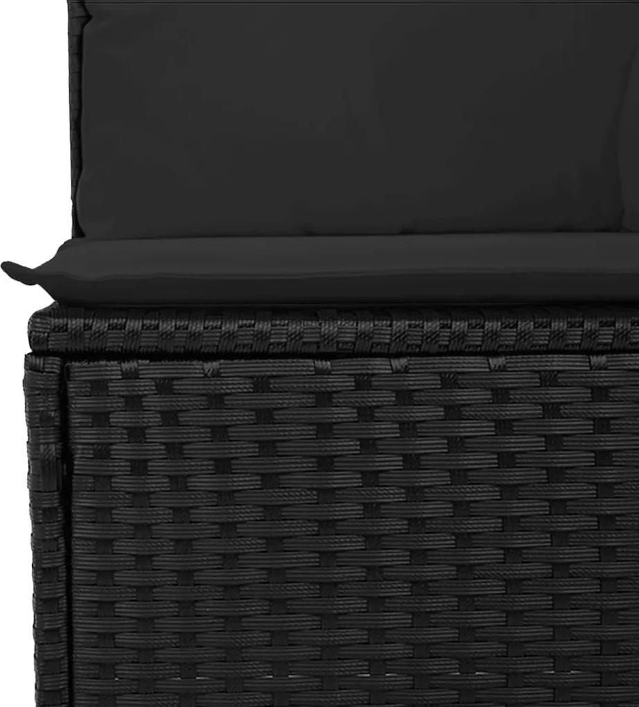 vidaXL 6dílná zahradní sedací souprava s poduškami polyratan [3227896] Barva: Černá a krémová
