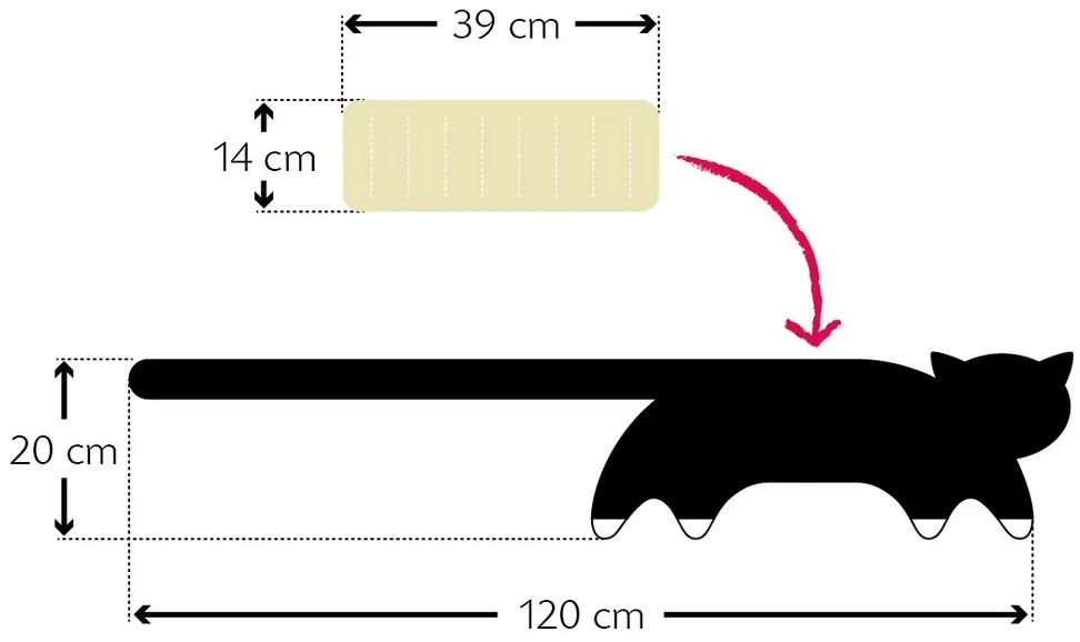 LESCHÍ Hřející polštářek Coco 120x20cm černá