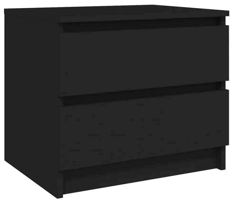 Noční stolek černý 50 x 39 x 43,5 cm dřevotříska - Default Title