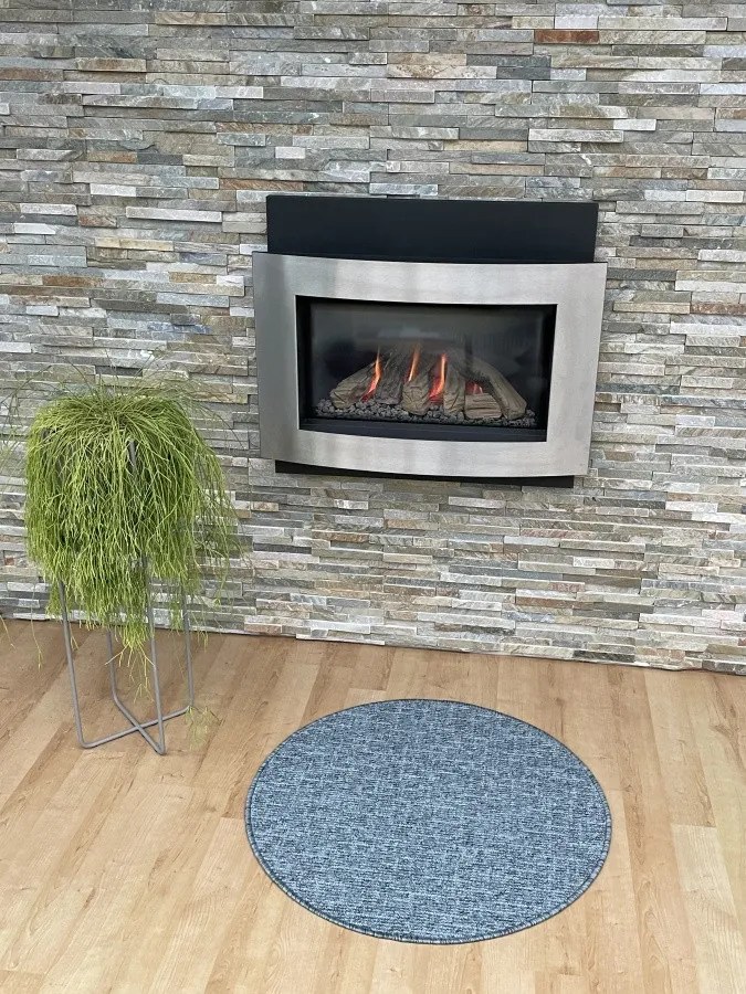 Vopi, Kusový koberec Alassio modrošedý kruh, 100x100 (průměr) kruh, modrá, obývací pokoj
