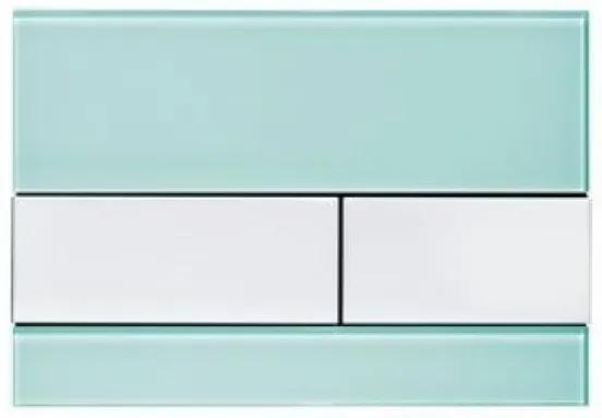tlačítko pro WC modul TECEsquare skleněné ovládací tlačítko pro WC, dvojčinné, sklo zelená, tlačítka bílá, 9240803 Tece