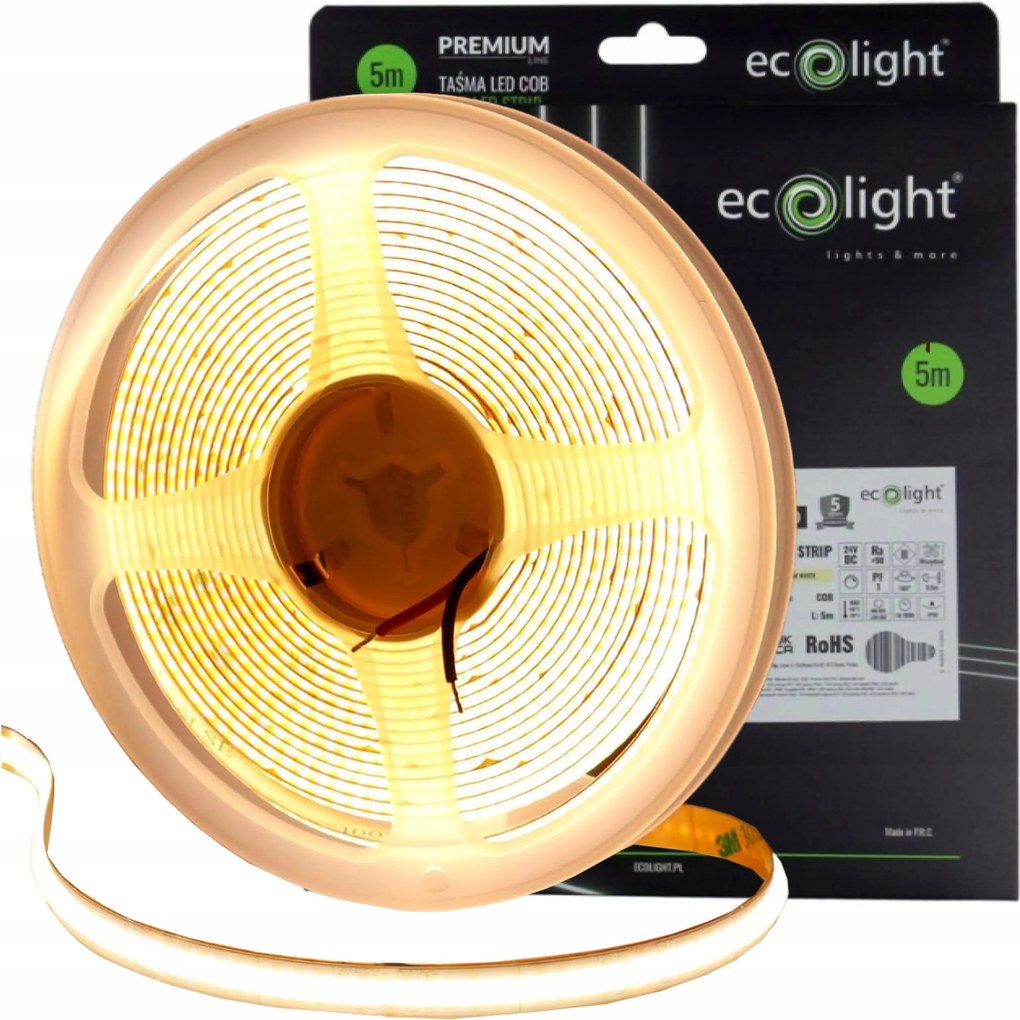 Led pásek Jednotný Cob 24V 1152LED/m 14W/1m 1750lm/m Neutrální 5M