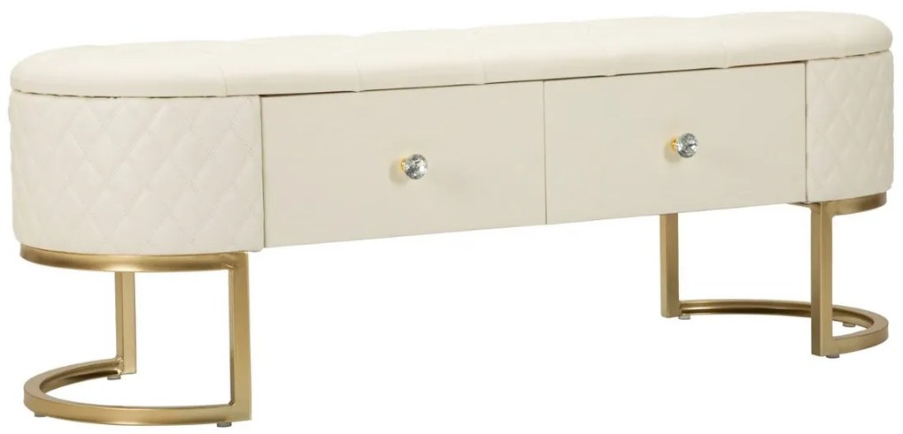 Designová lavice Pembroke 120 cm bílá