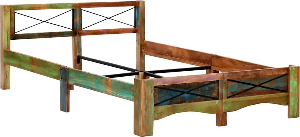 Rám postele masivní recyklované dřevo 140 x 200 cm 247666