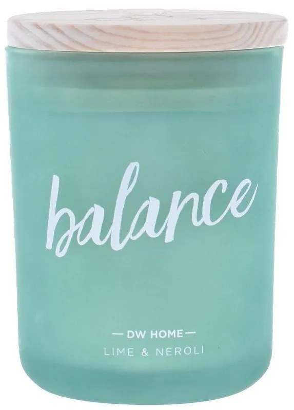 dw HOME Vonná svíčka Yoga - Balance 210gr, zelená barva, sklo, dřevo, vosk