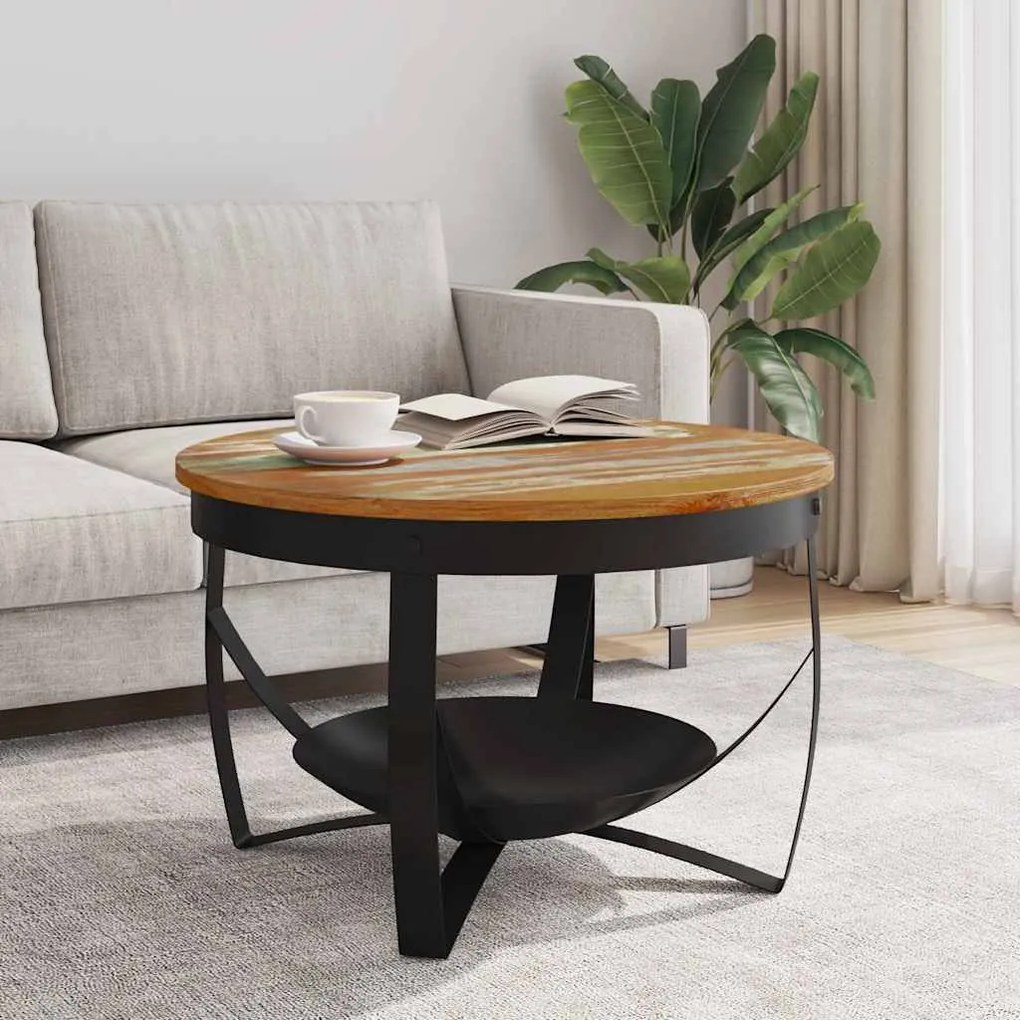 Konferenční stolek Ø 68 x 43 cm masivní recyklované dřevo 320796