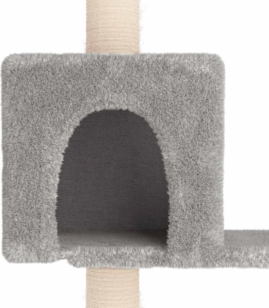 Kočičí strom se škrabacími sloupky sisal Světle šedá 177,5 cm 172390