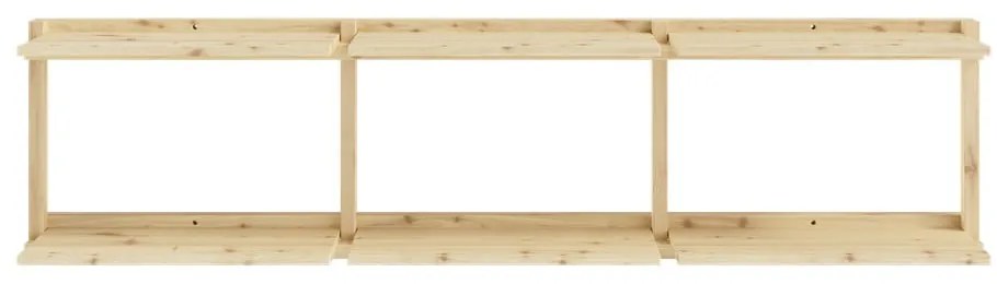 Nástěnná knihovna z borovicového dřeva v přírodní barvě 192x47,5 cm Groove – Karup Design