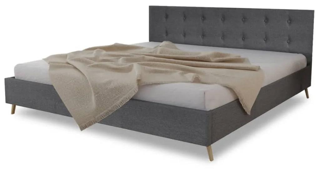 241996 vidaXL Vysoce kvalitní postel 200x180 cm dřevo + látkové čalounění tmavě šedá