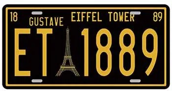 Cedule značka Eiffel Tower 30,5cm x 15,5cm Plechová cedule