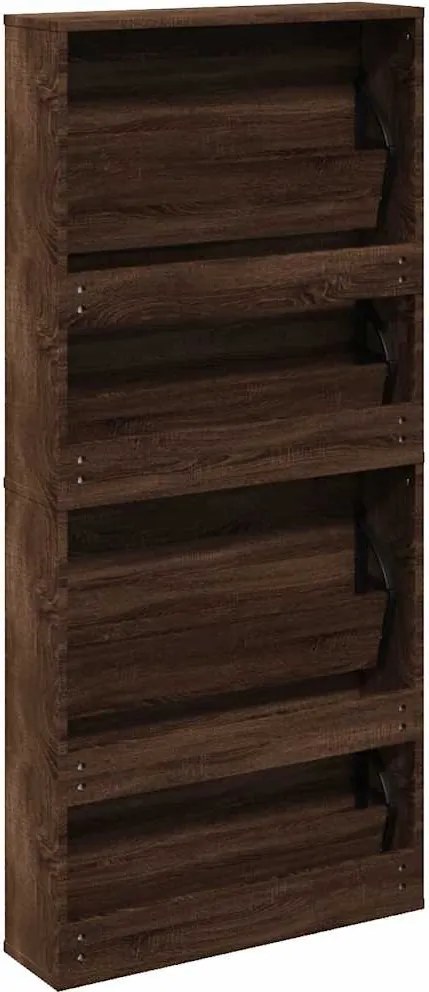 Botník se zrcadlem 4patrový hnědý dub 63 x 17 x 134 cm 3228279