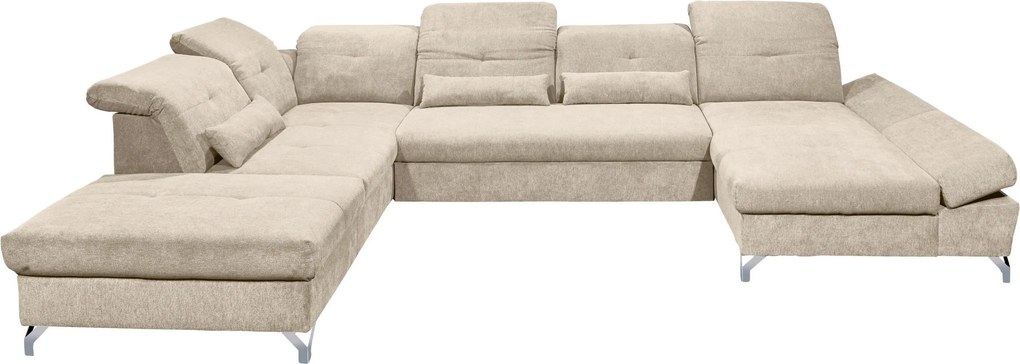 XXXLutz SEDACÍ SOUPRAVA, textil, pískové barvy MID.YOU - Rozkládací sedačky - 002220028614