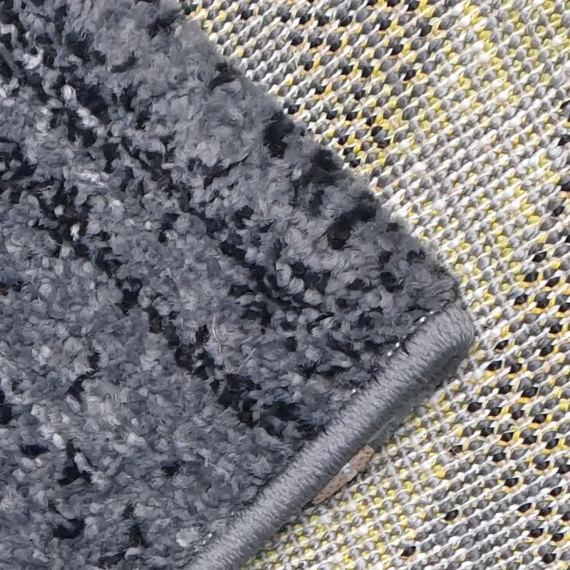 Spoltex, Kusový koberec Florida New 308-72 grey/black, 80x150, šedá, chodba / předsíň