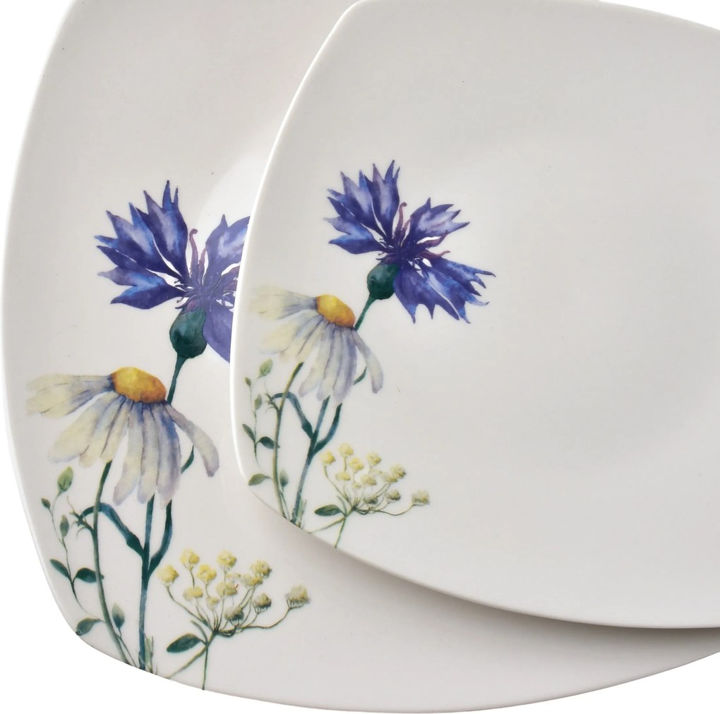 Porcelánová jídelní sada LEA Cornflower 18 ks bílá/modrá