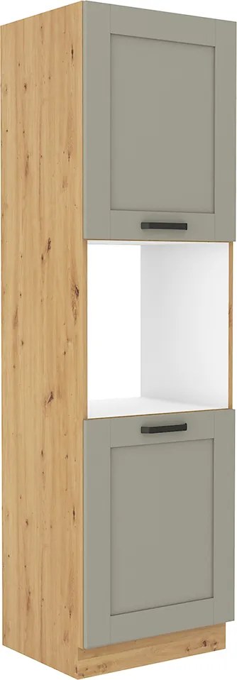 LUNA sa | vysoká skříňka 60 DP-210 2F na vestavnou troubu | 60 cm | UNI dvířka | artisan/světle šedá