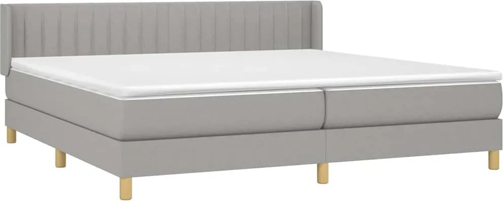 Box spring postel s matrací světle šedá 200 x 200 cm textil 3130457