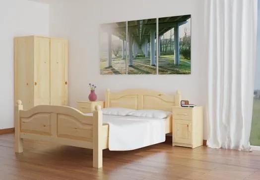 Manželská postel z masivu ALICE - 140 cm - šedá