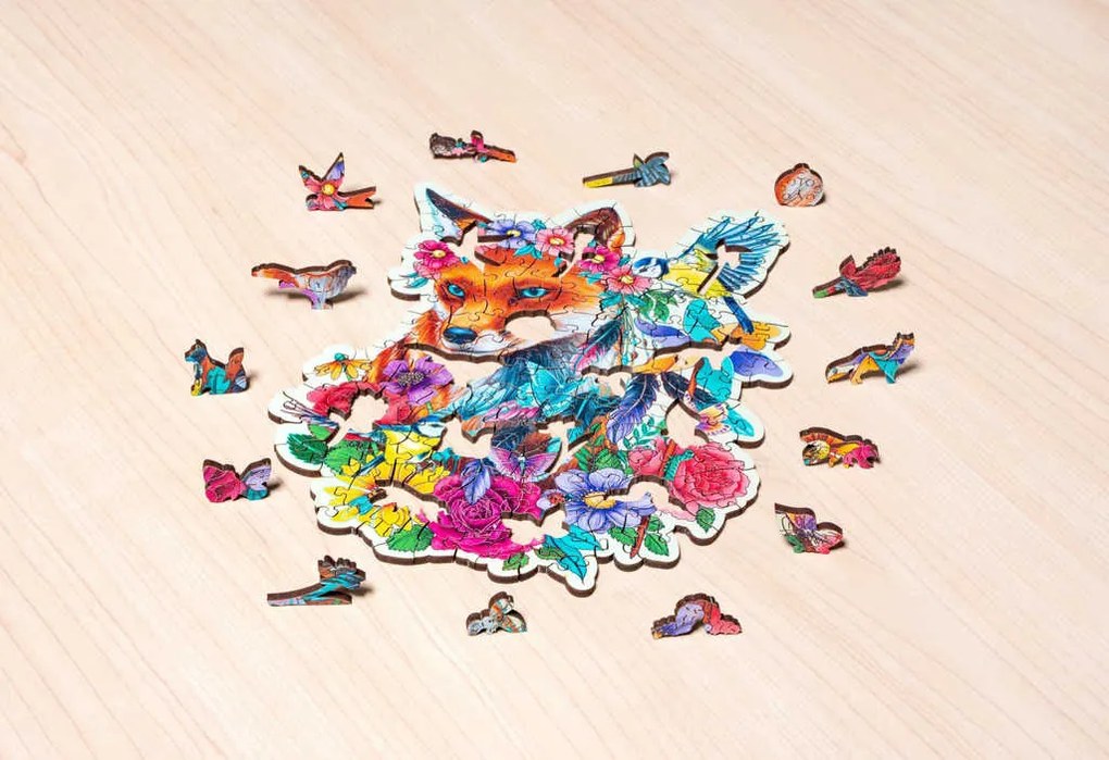 RAVENSBURGER DŘEVO Puzzle 150 dílků Barevná liška 27x20cm skládačka 2417512