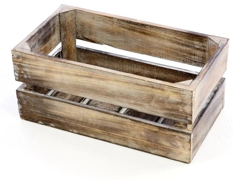 DIVERO Vintage bedna, dohněda opálená 42 cm x 23 cm