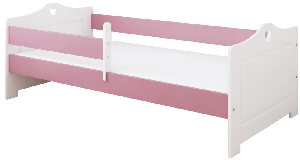BabyBeds Dětská postel EMMA srdíčka Velikost postele: 180x80 cm, Barevné provedení: Šedá, Úložný prostor: Ne, bez úložného prostoru Bílá