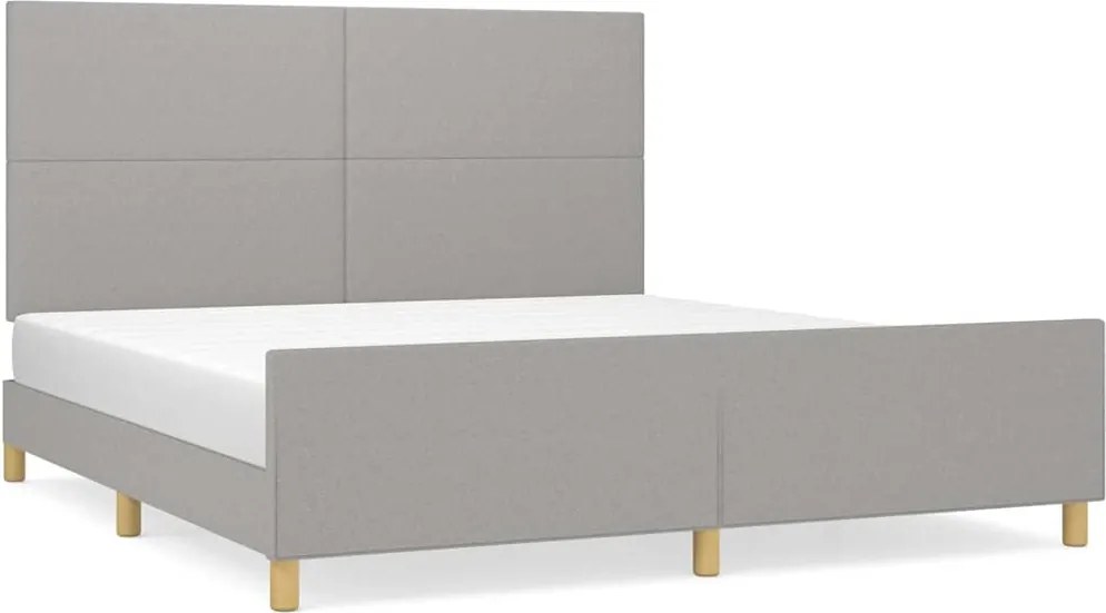Rám postele bez matrace světle šedý 160 x 200 cm textil 3124903
