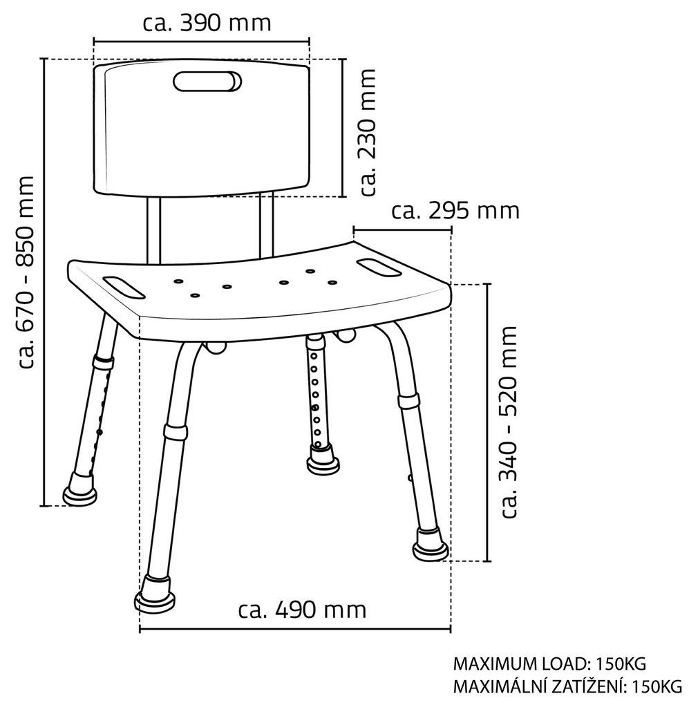Ridder Ridder, HANDICAP Židle s opěradlem, nastavitelná výška, bílá, A00602101