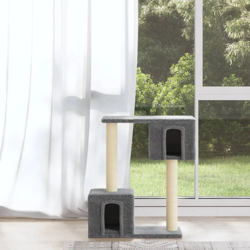 Škrabadlo pro kočky se sisalovými sloupky světle šedé 60 cm 171431