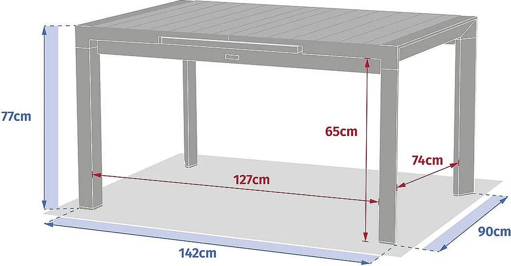 Hliníková jídelní sestava VANCOUVER 1+8 (antracit)
