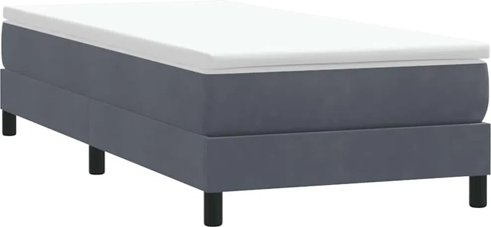Postel Box Spring bez matrace tmavě šedá 90x220 cm samet 3315856