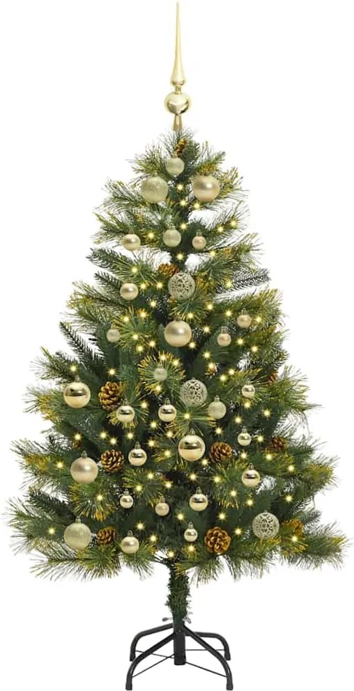 Umělý sklopný vánoční stromeček s kužely Zelená 150 cm 3395084