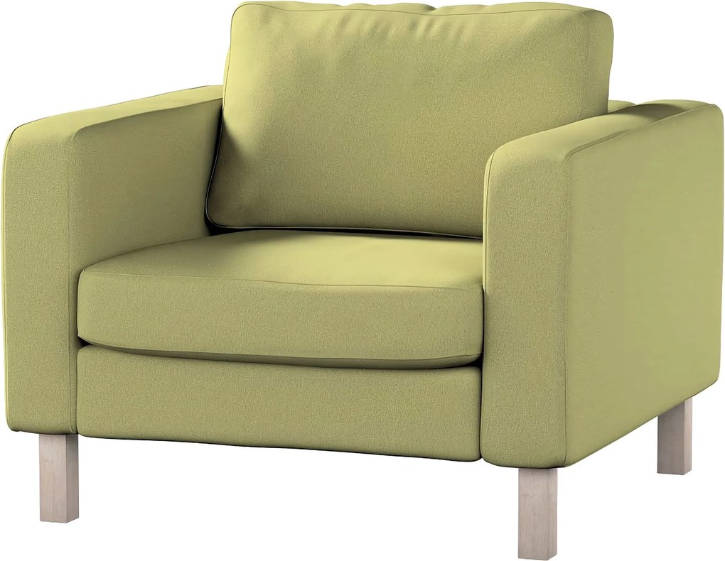 Potah na křeslo IKEA Karlstad, krátký barva zelená látka lesklé, sametová