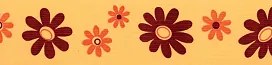 Bordura papírová Květy oranžové - šířka 5cm x délka 5m