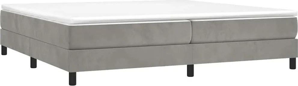 Rám postele s boxspringem světle šedý 200 x 200 cm samet 3120790