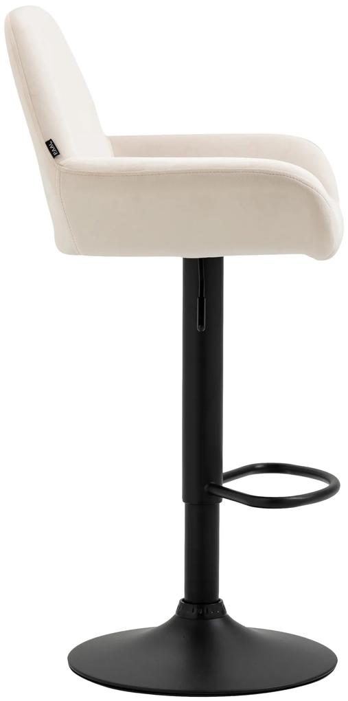 Barová židle Romsey - samet - černý rám | krémová