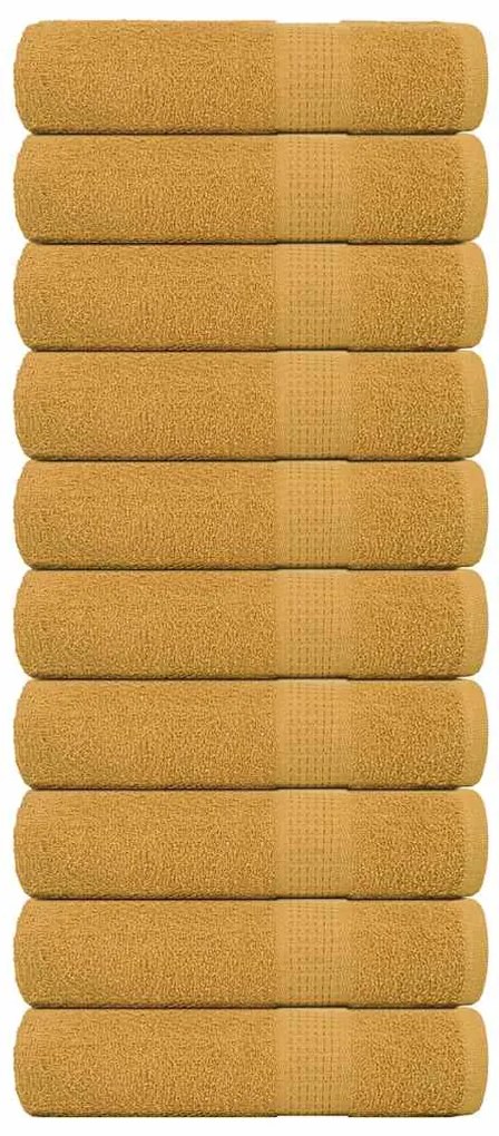 Ručníky FROGN 10 ks zlaté 100x150 cm 360 g/m² 136814