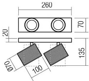 Redo 01-3402 - Bodové svítidlo DELPHI 2xGU10/7W/230V zlatá
