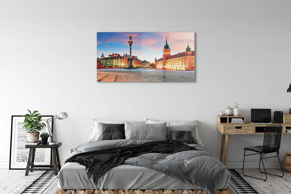 akrylový obraz Sunrise Varšava Staré Město 125x50 cm