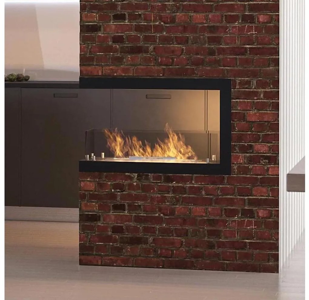 InFire - Rohový BIO krb 80x50 cm 3kW oboustranný INSIDE U800