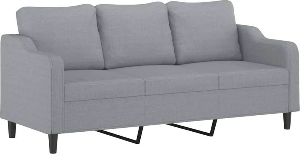 4dílná sedací souprava s polštáři světle šedá textil 3201794