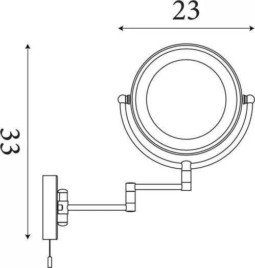 Searchlight 11824 Kosmetické polohovatelné zrcadlo s osvětelním MIRROR IP44, spínač