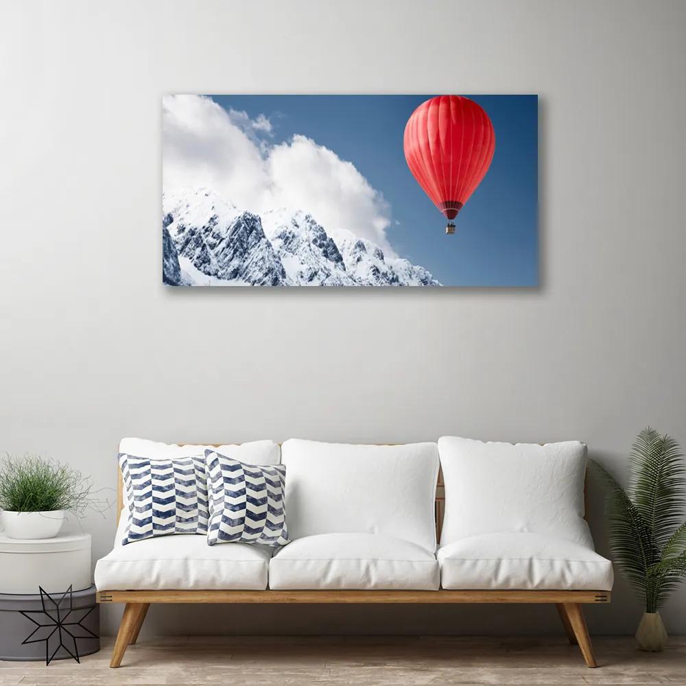 Obraz na plátně Balón Vrcholy Hor Zima 100x50 cm