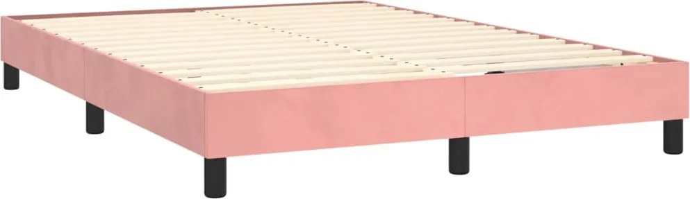Box spring postel s matrací růžová 140x200 cm samet 3141550