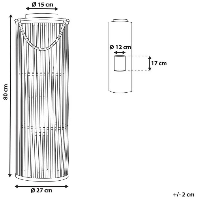 Lucerna  černá 80 cm LUZON Beliani