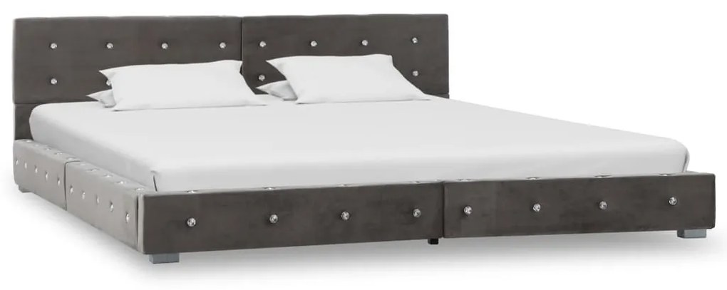 280391 vidaXL Rám postele šedý samet 180 x 200 cm